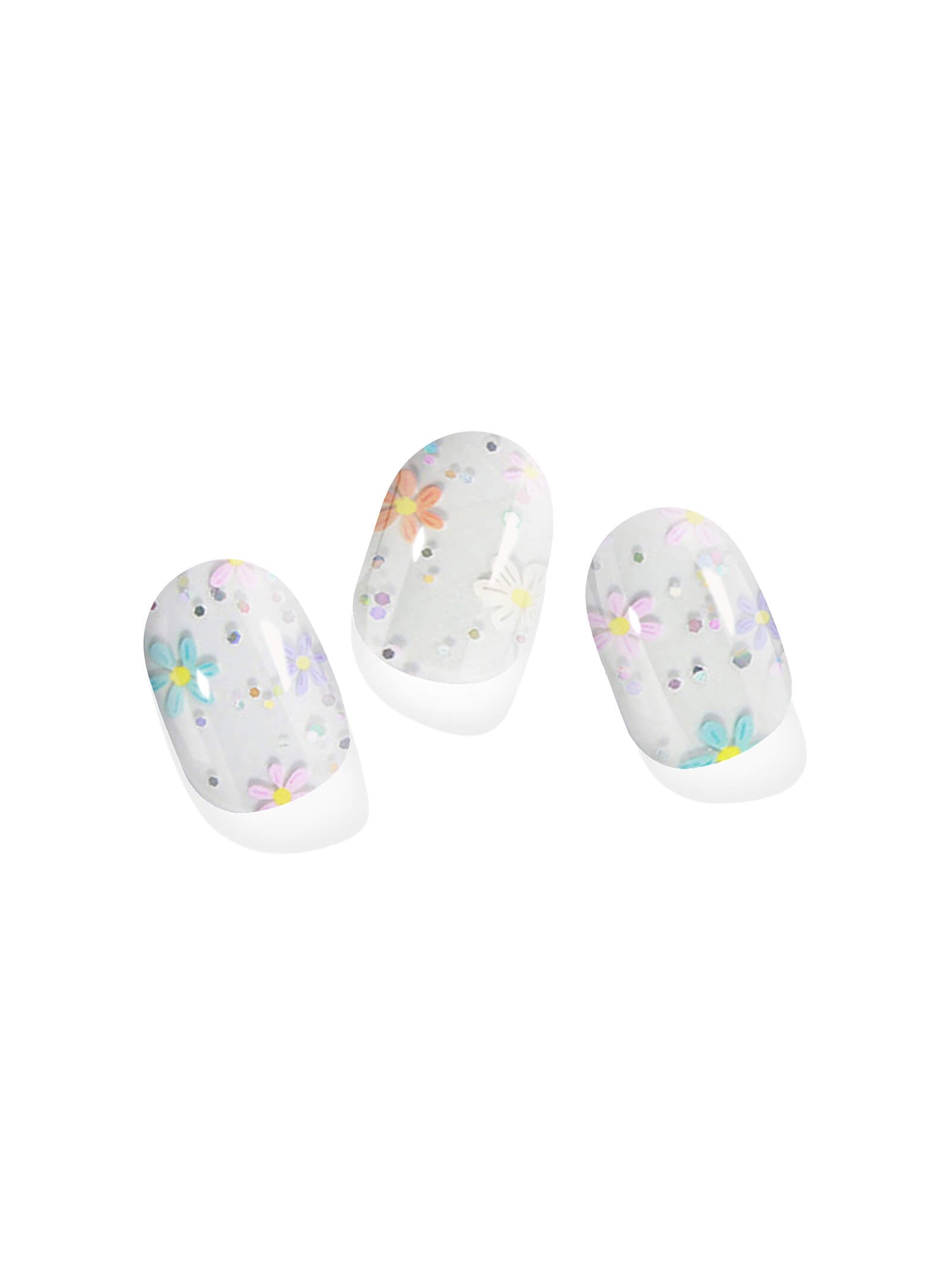 Elegant transparent nail stickers with colorful floral designs – BEAOLATA